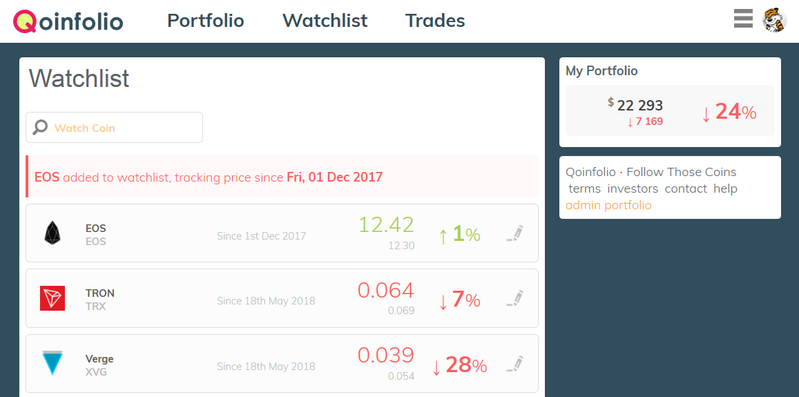Crypto Coin Portfolio Manager